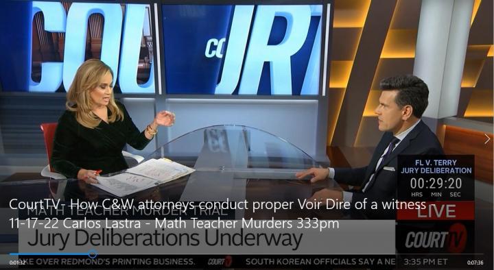 CourtTV – How C&W attorneys conduct proper Voir Dire of a witness – 11 ... CourtTV – How C&W attorneys conduct proper Voir Dire of a witness – 11 ...
